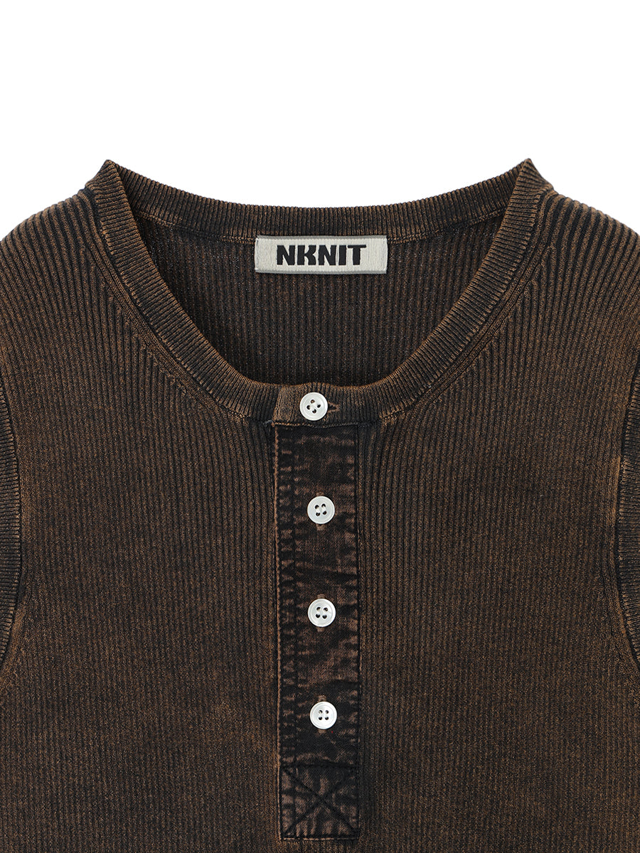 dyed rib henry neck KNIT tank top – NKNIT